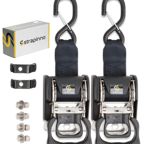 1 7/8in Dual Lock Stainless Steel Transom Retractable Ratchet Strap ...