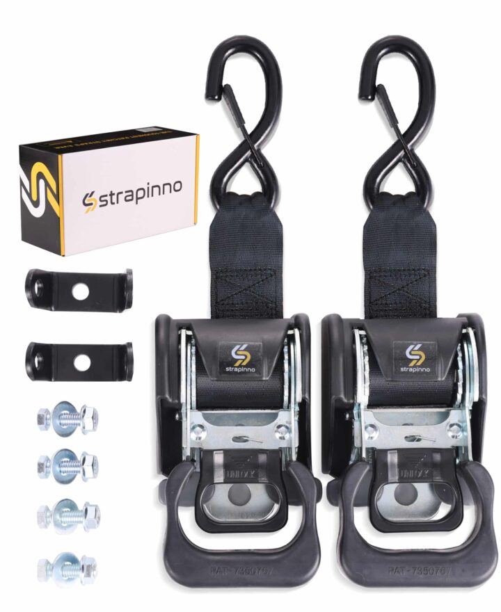 1 7/8 in x 4ft Dual Lock Transom Retractable Ratchet Strap-Steel, Black ...