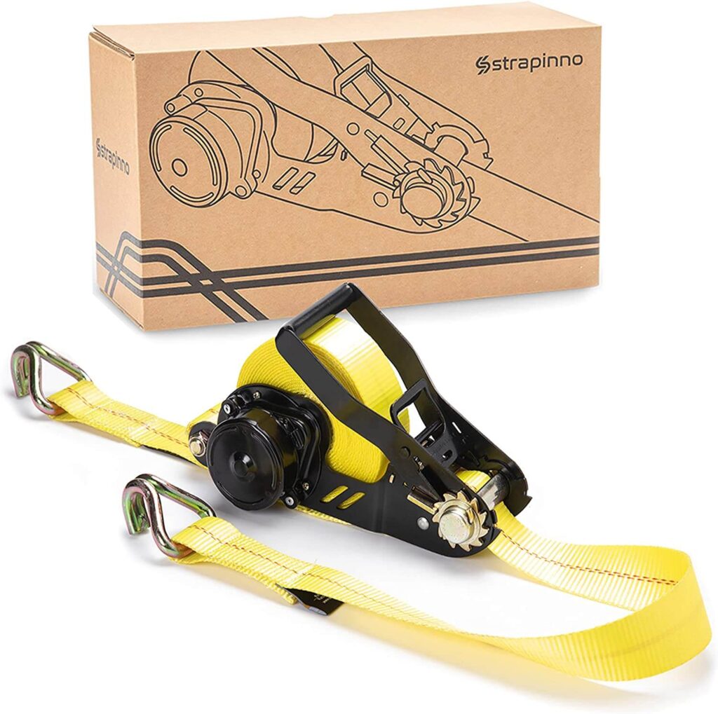 2 in x 27 ft Double J Hook Heavy Duty Retractable Ratchet Straps ...