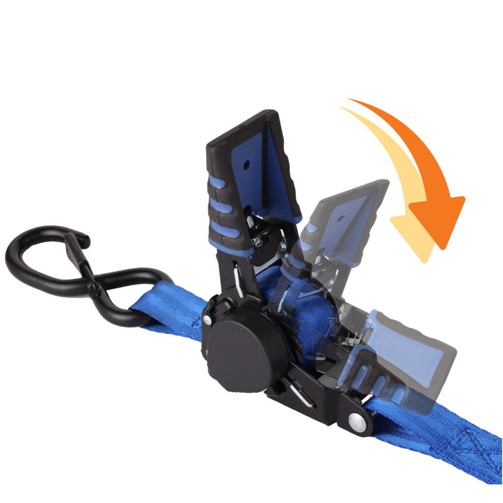 1 in x 10 ft S-Hook Retractable Ratchet Straps 4-Pack, Blue - Strapinno