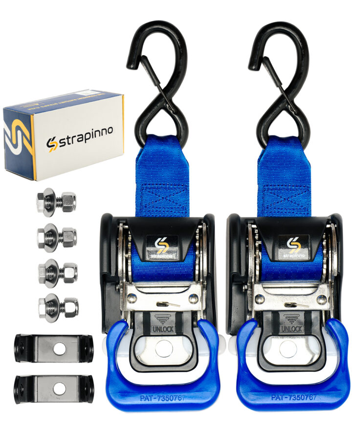 1 7/8 in x 4 ft Dual Lock Transom Retractable Ratchet Strap- Stainless ...