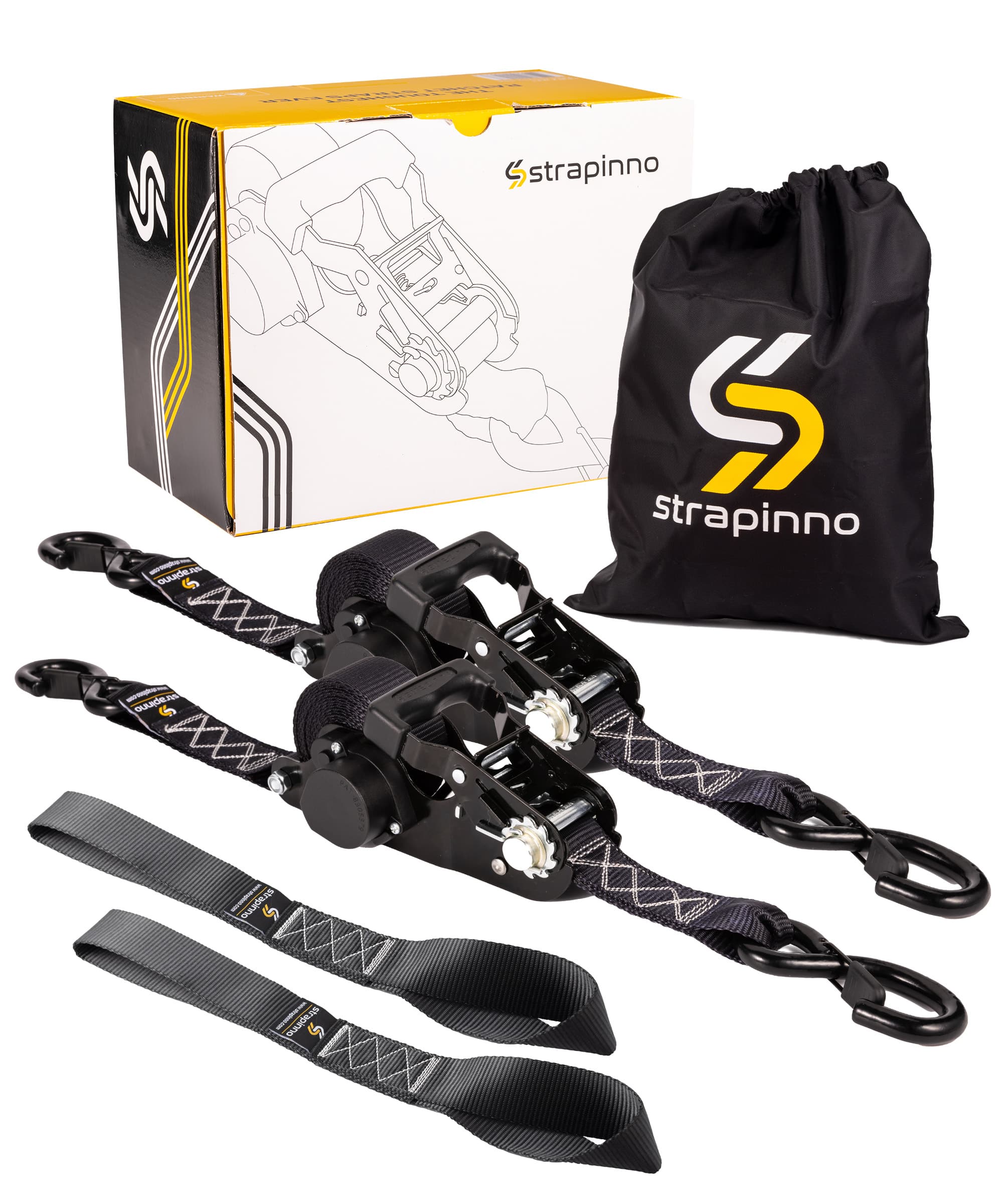 Secure ATVs with Double J Hook Retractable Tie-Down Straps - Strapinno